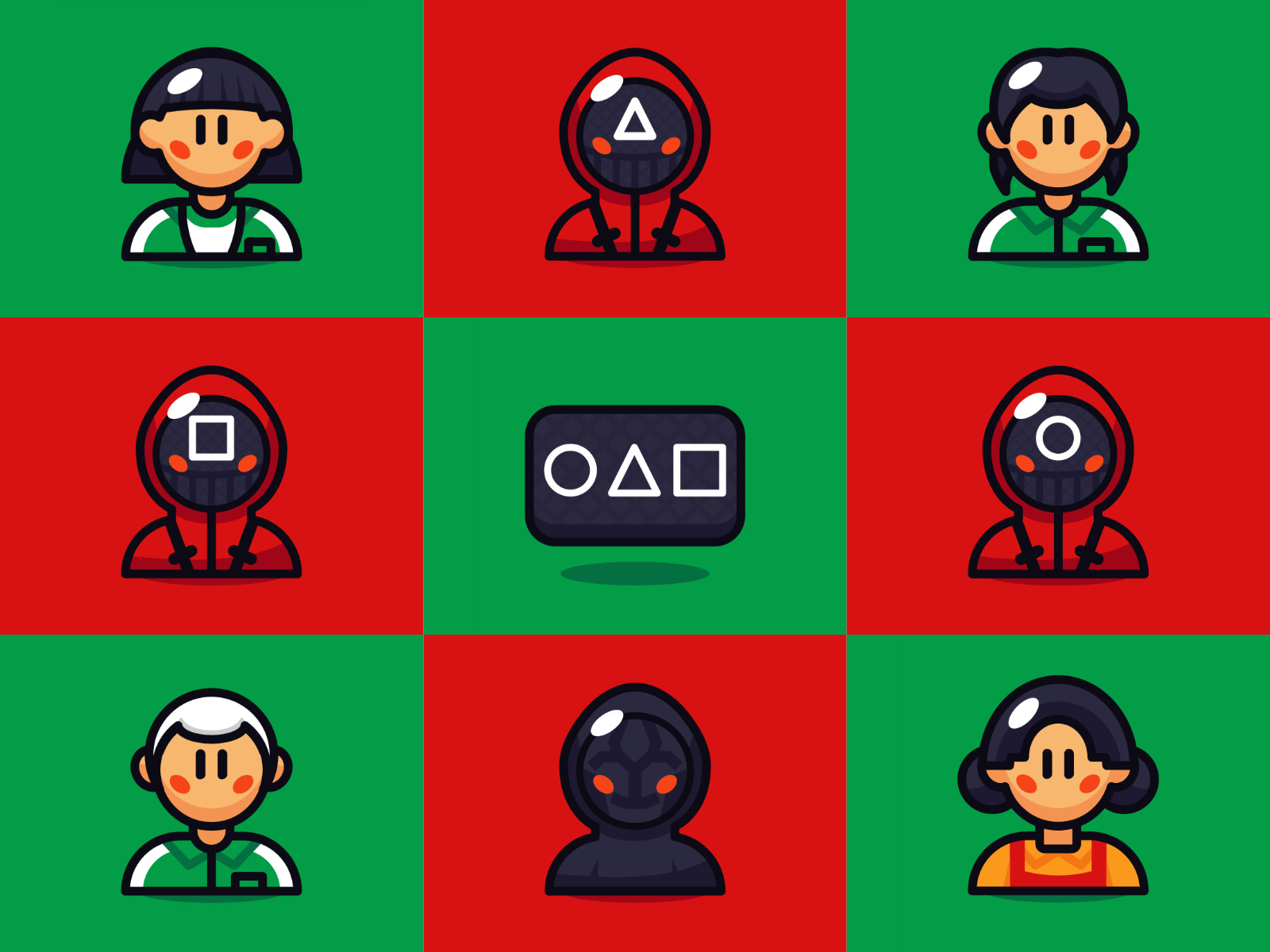 Squid Game Cartoon Illustration by bedamanusia on Dribbble