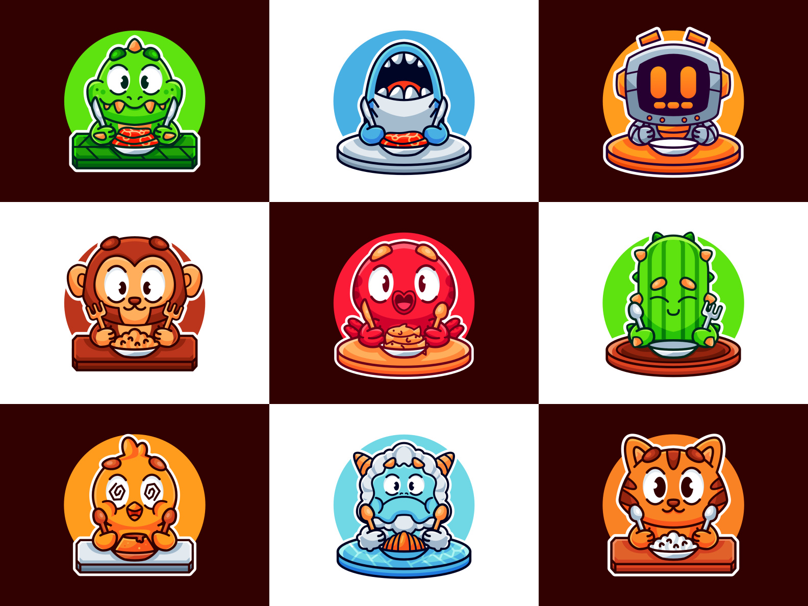 Eating Food Cartoon Icon Illustration by bedamanusia on Dribbble