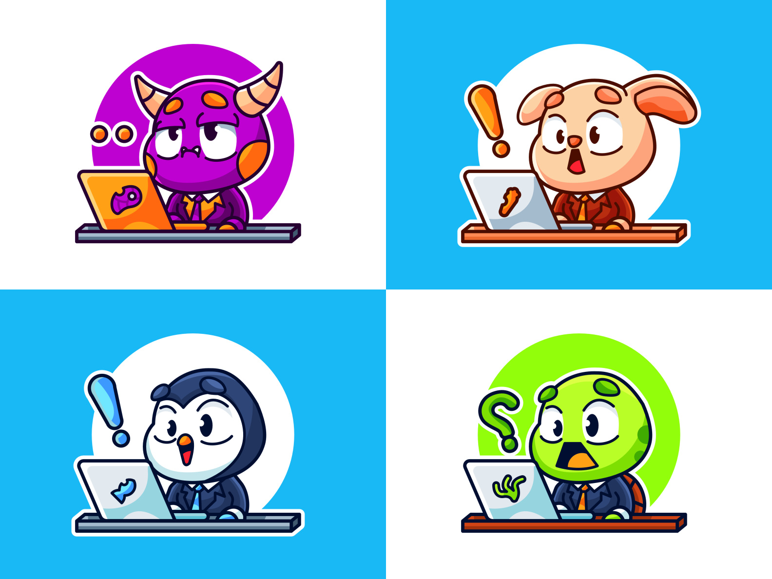 Animal Work Cartoon Icon illustration by bedamanusia on Dribbble