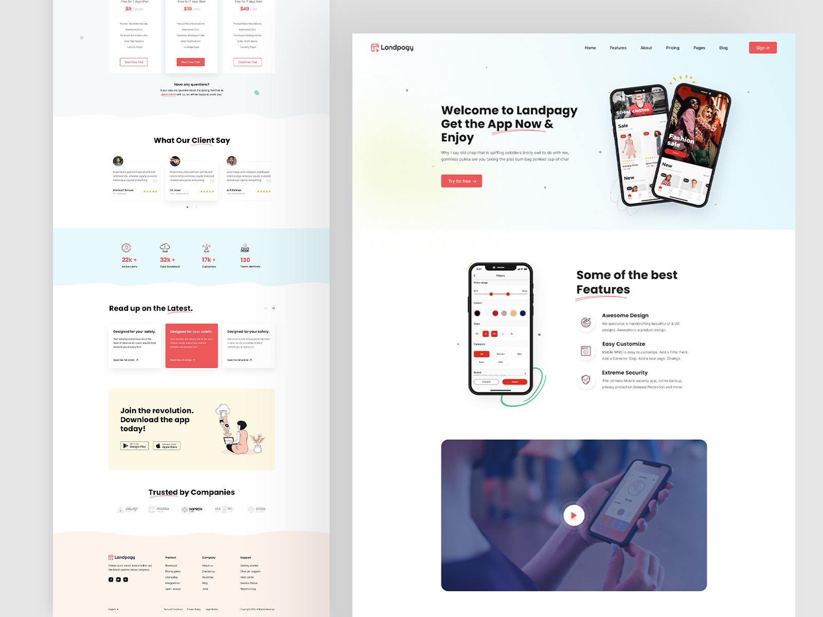 Mobile App Landing Home page by Mosharaf Hossan on Dribbble