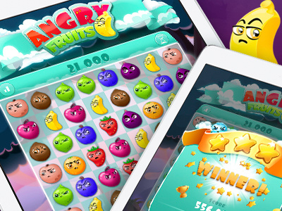 Angry fruits game by Anastasiya Vasilenko on Dribbble