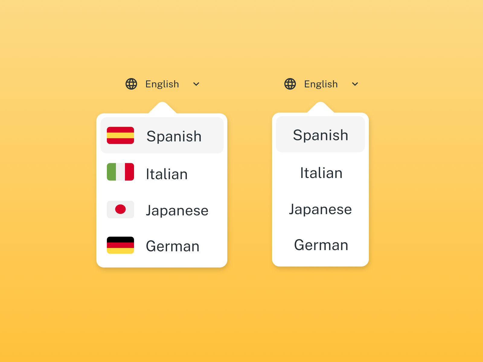 Select a language UI by HelloBuild on Dribbble