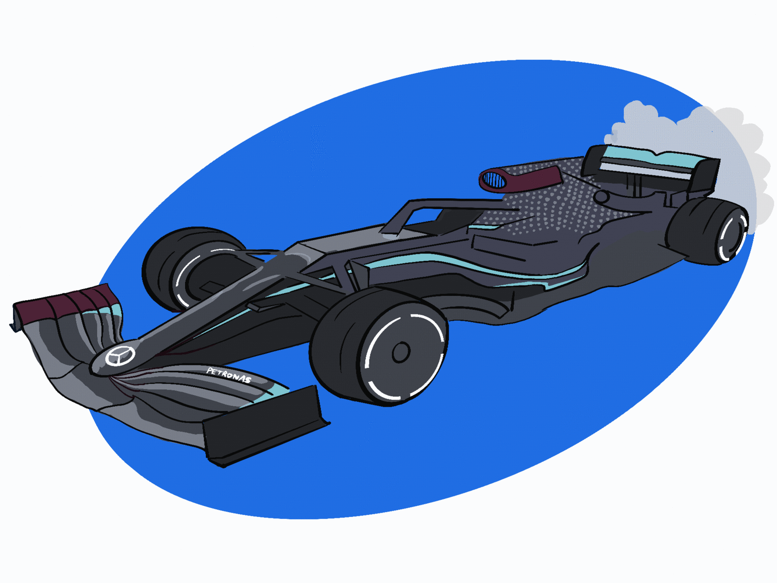 F1 Mercedes animation on ProCreate by Cécile Alliot on Dribbble