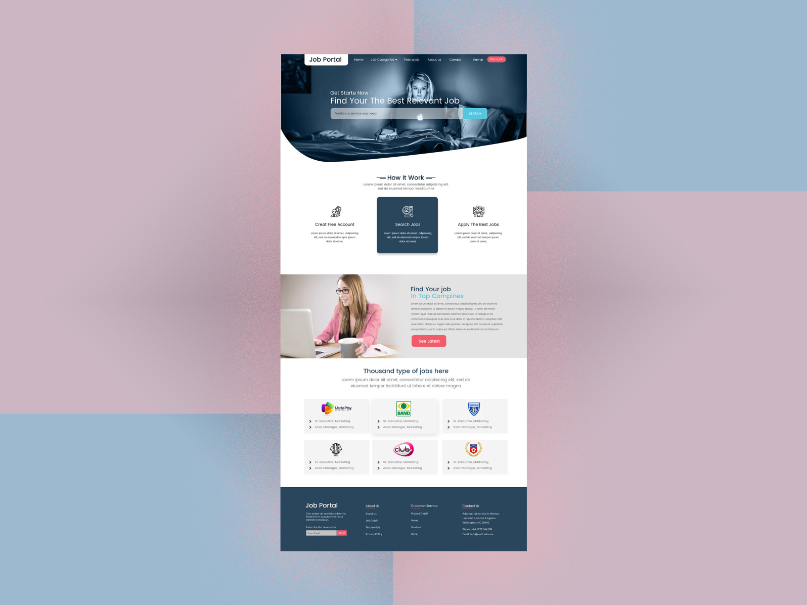 job portal web design dribbble by sandy on Dribbble