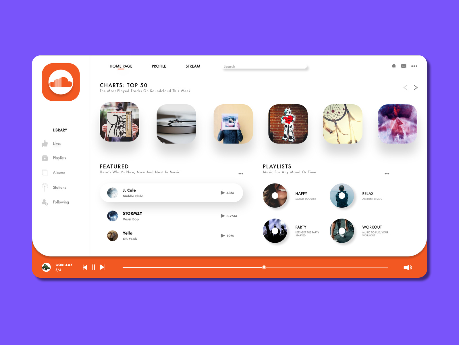 Soundcloud Redesign by Eoin Bolger on Dribbble