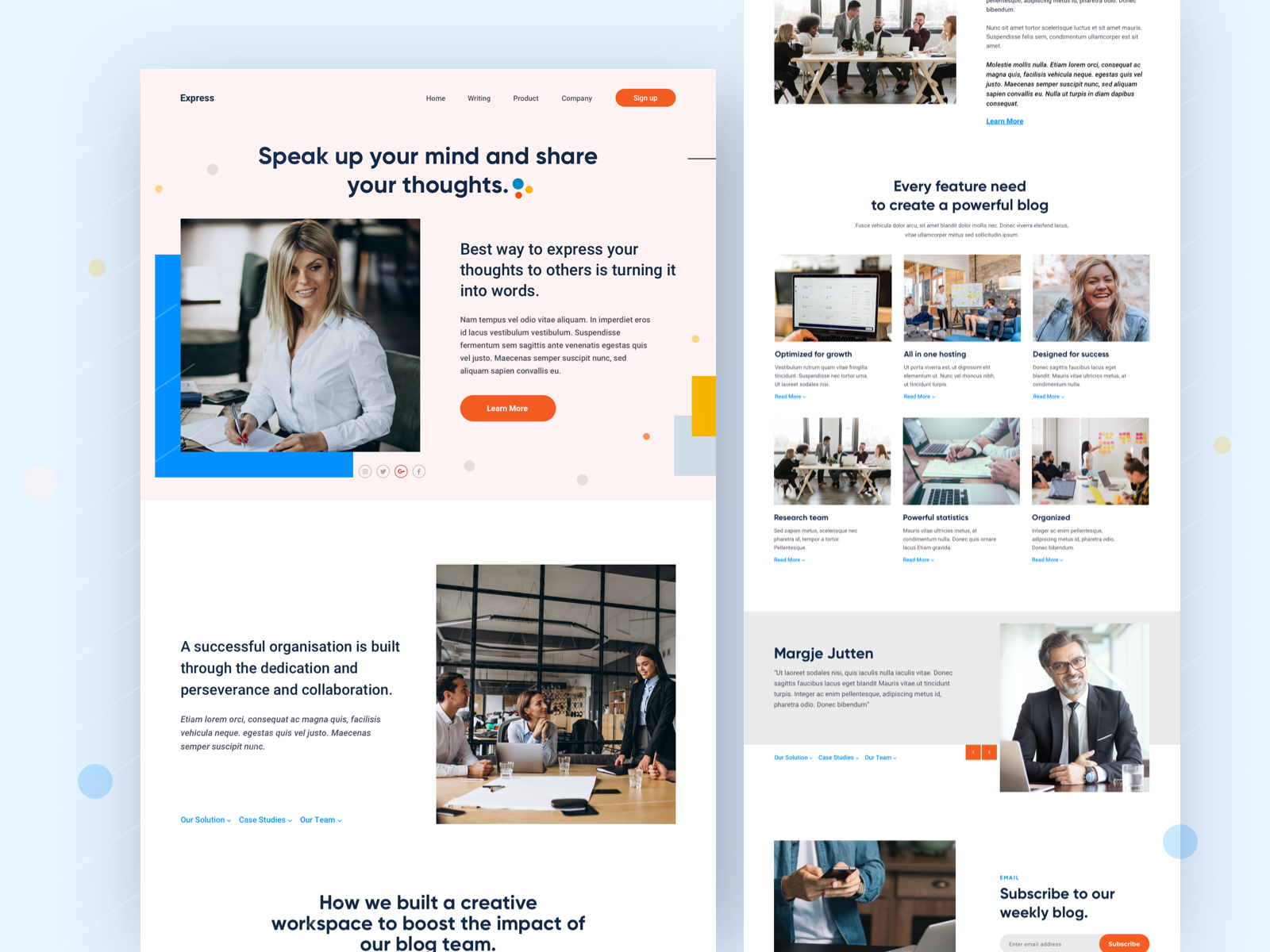 Blog Landing Page by Shibbir Ahmed ™ for iSketch Studio on Dribbble