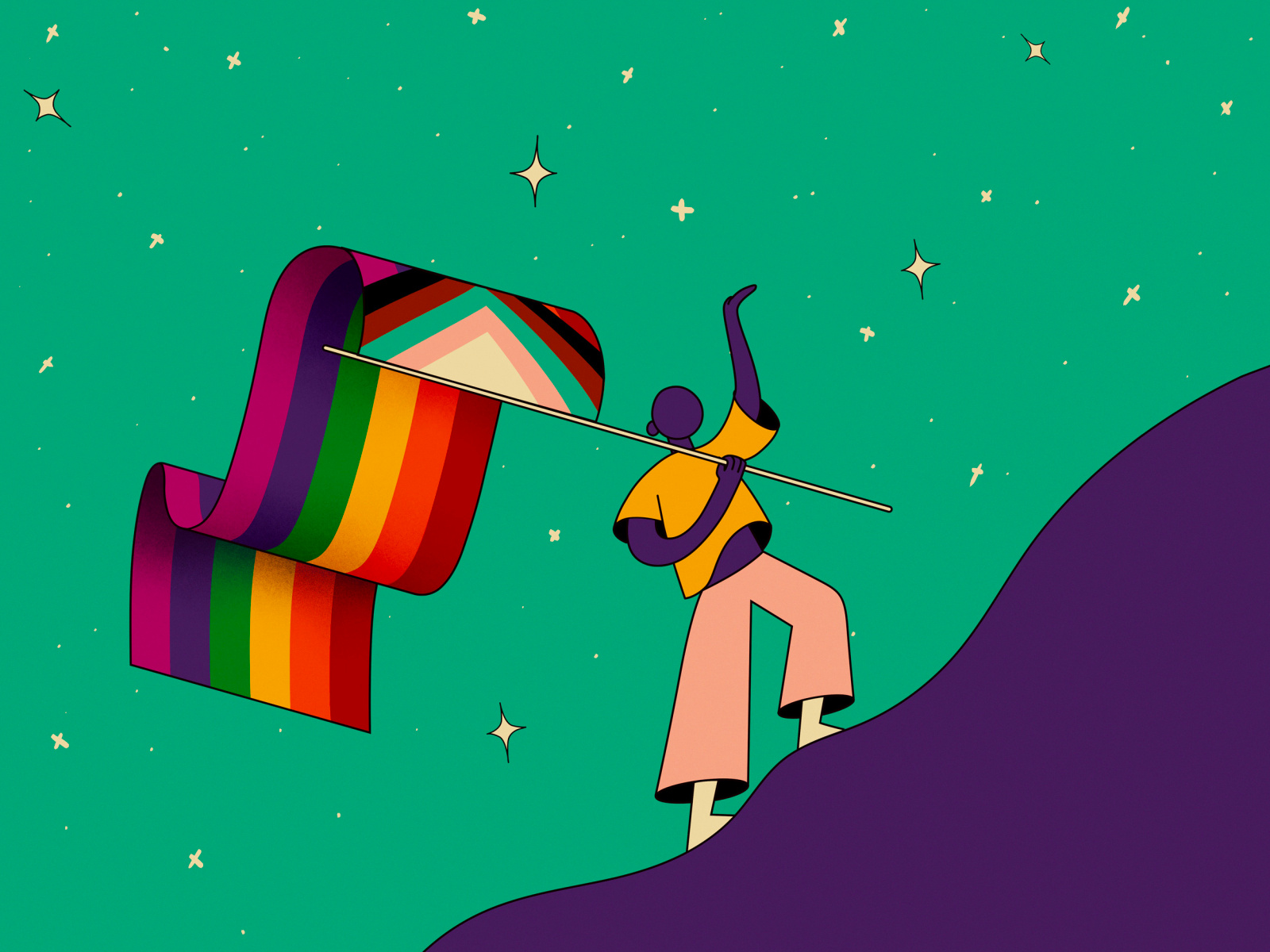 Raise your pride flag by Qais Sarhan on Dribbble