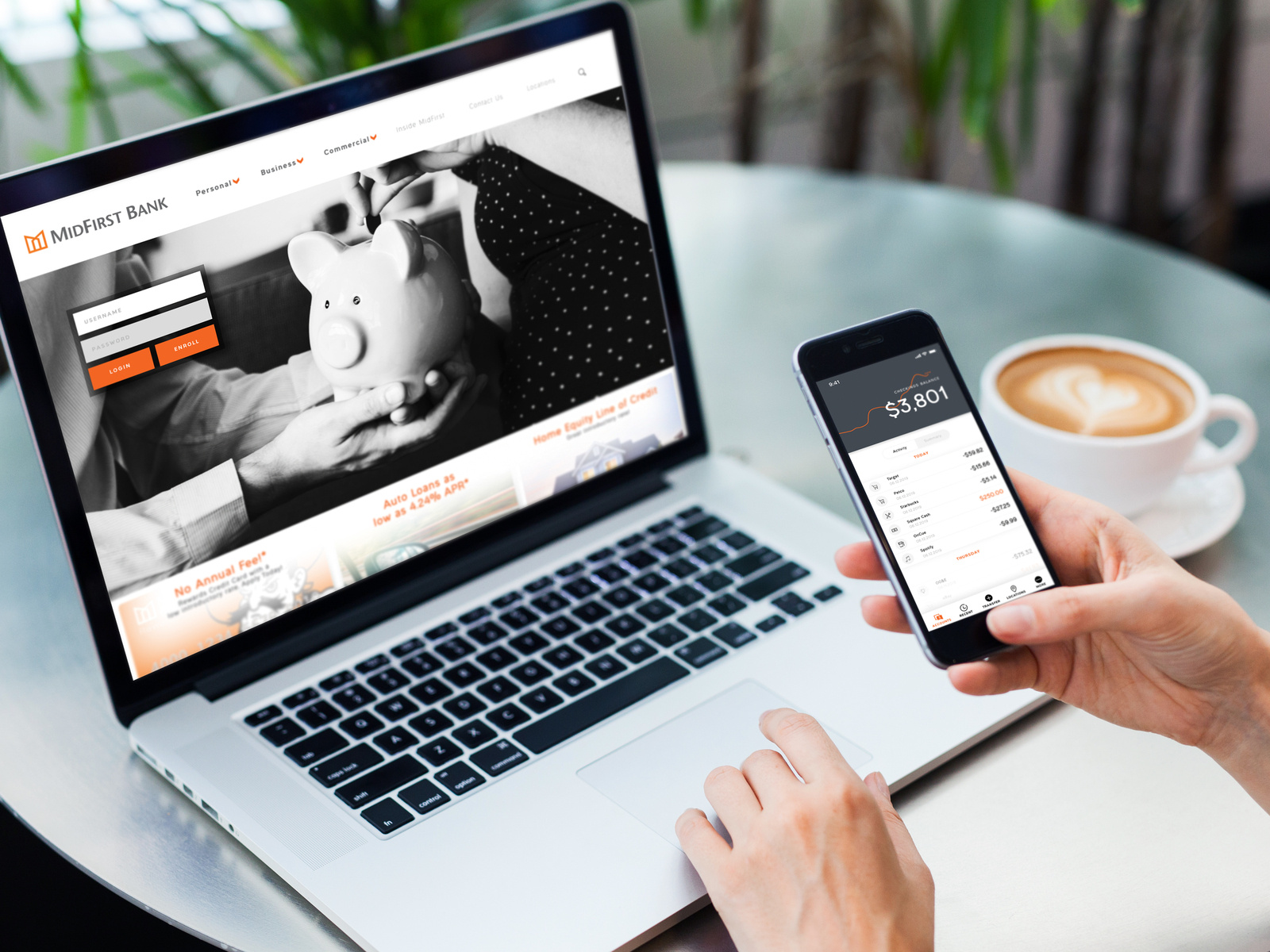 MidFirst Bank app and dashboard by Nigel Bland on Dribbble