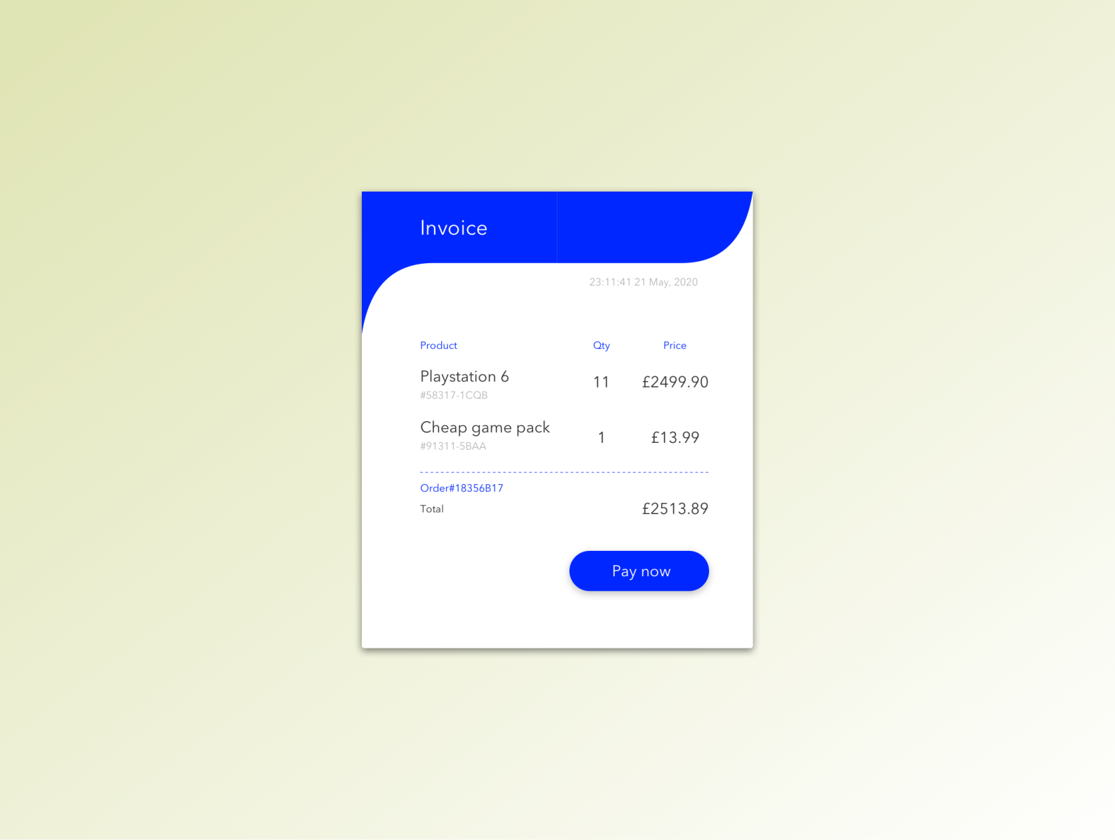 Daily UI practice - 046 Invoice by KY KANG on Dribbble
