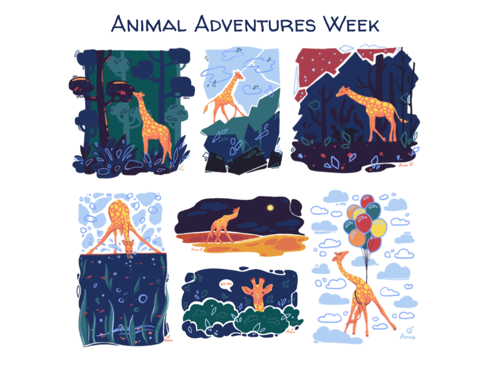 Animal Adventures Week by Anna Rudnitsky on Dribbble