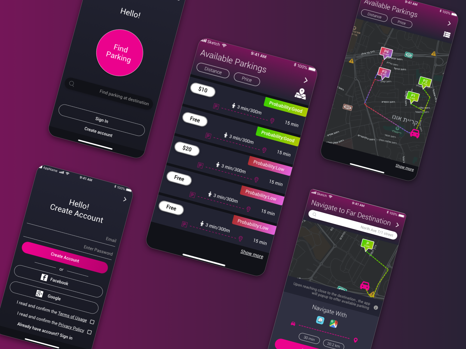 Find available parking - application UI by Laura Vardanyan on Dribbble