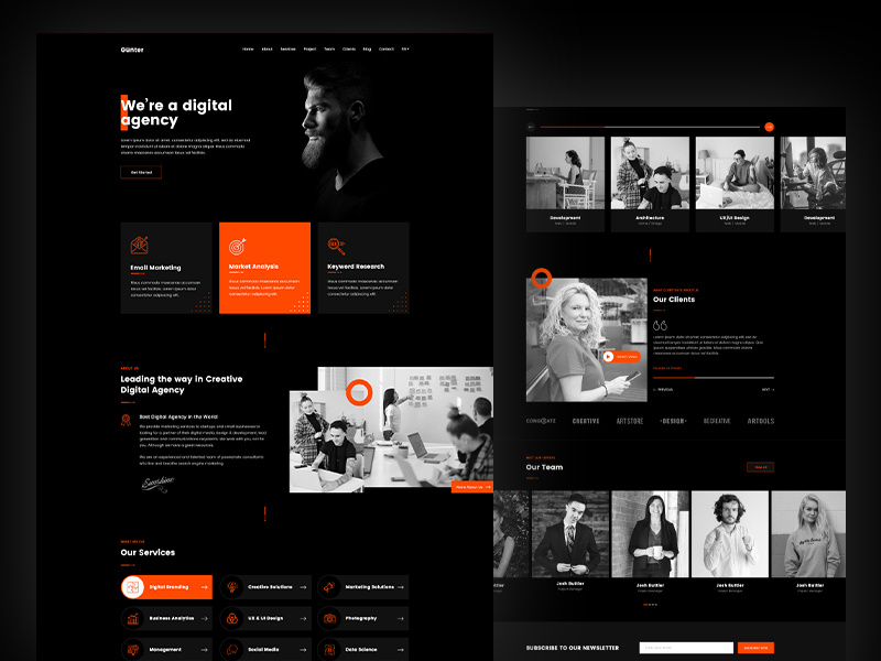 Gunter - Digital Agency Landing Page UIkit Template by Tareq Ahmed on ...