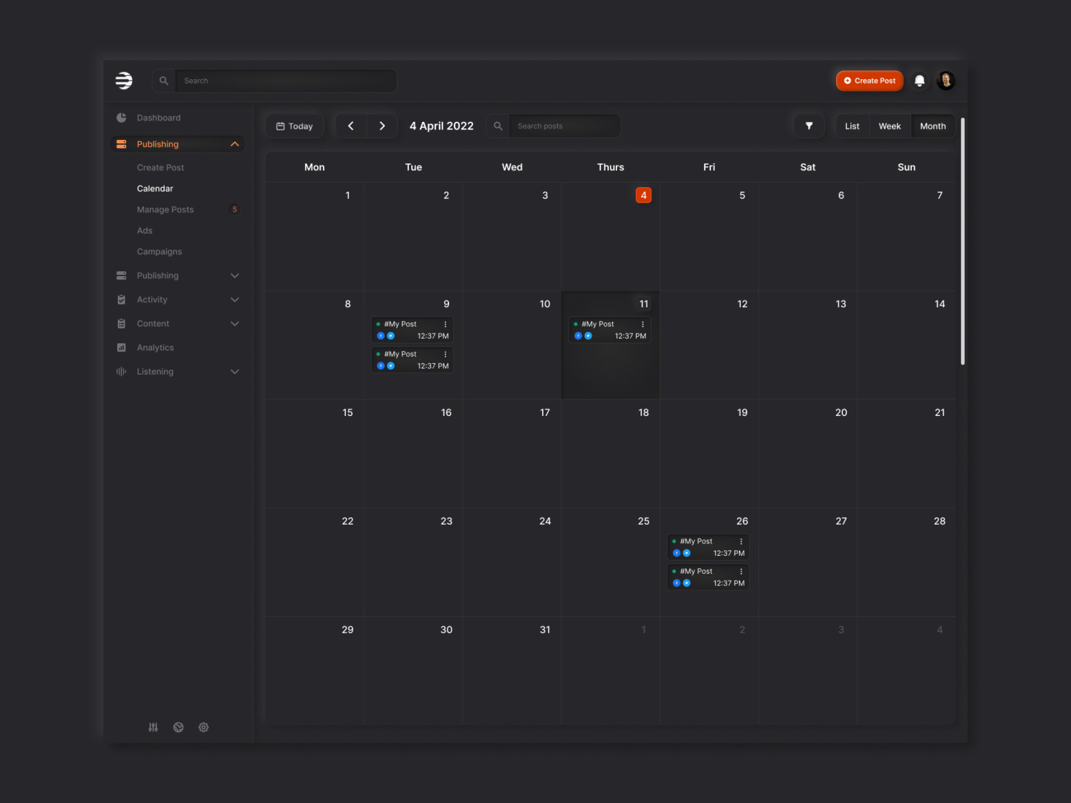 Dark Neumorphic Calendar Design by Suyash Kumar on Dribbble