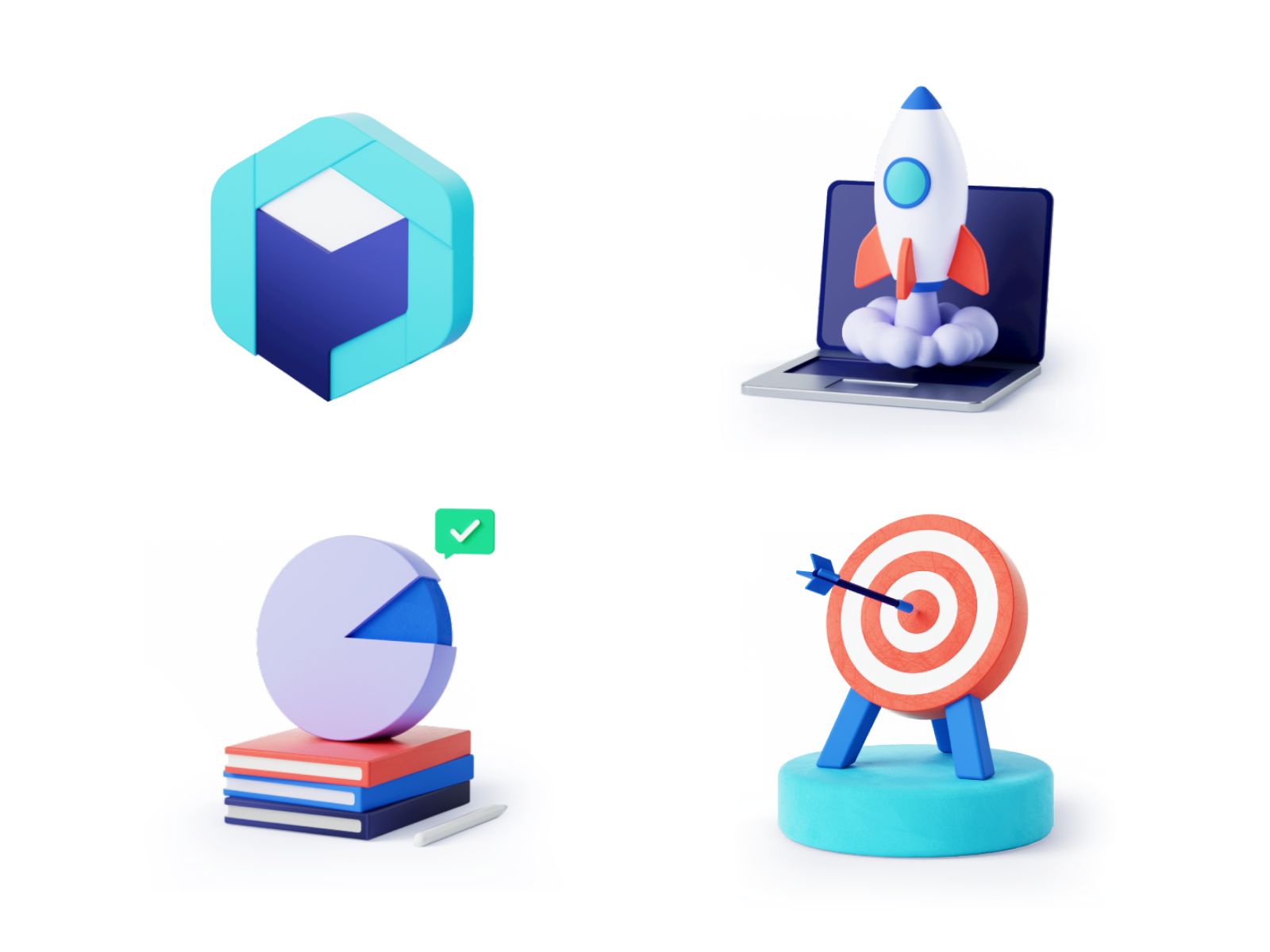 Product 3D icons by Vivivian for Vitality Studio on Dribbble