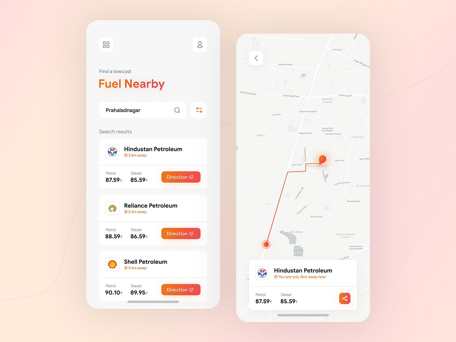 Lowcost fuel finder app by Jay Borda on Dribbble
