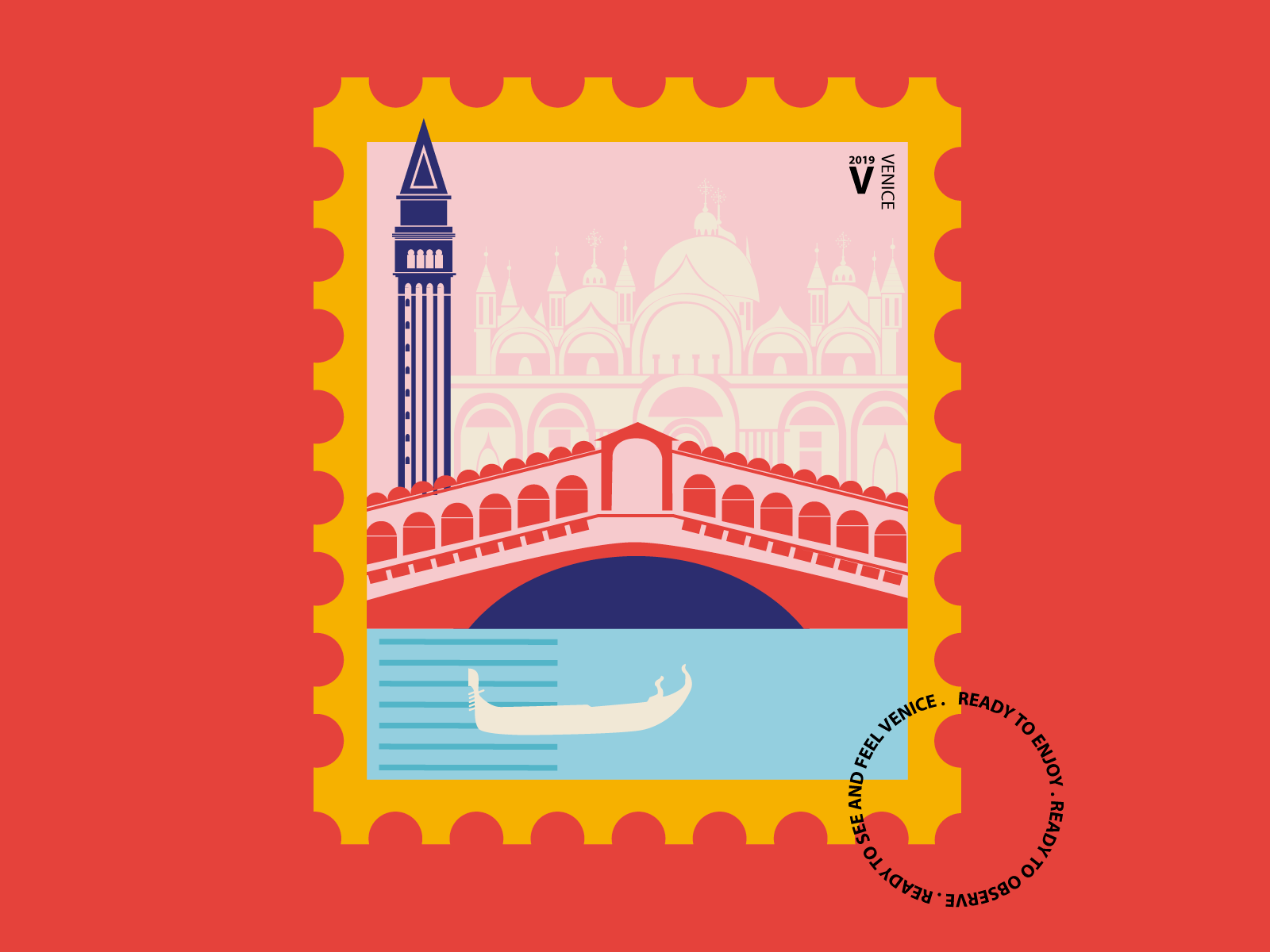 Venice postage design by Maria del Rosario Bercian Farias on Dribbble