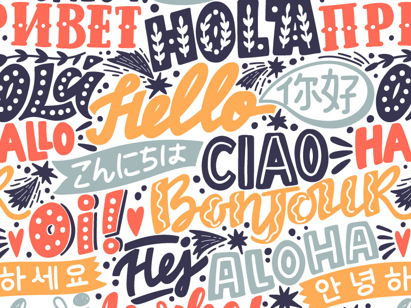 Hello seamless pattern by Maria Galybina on Dribbble