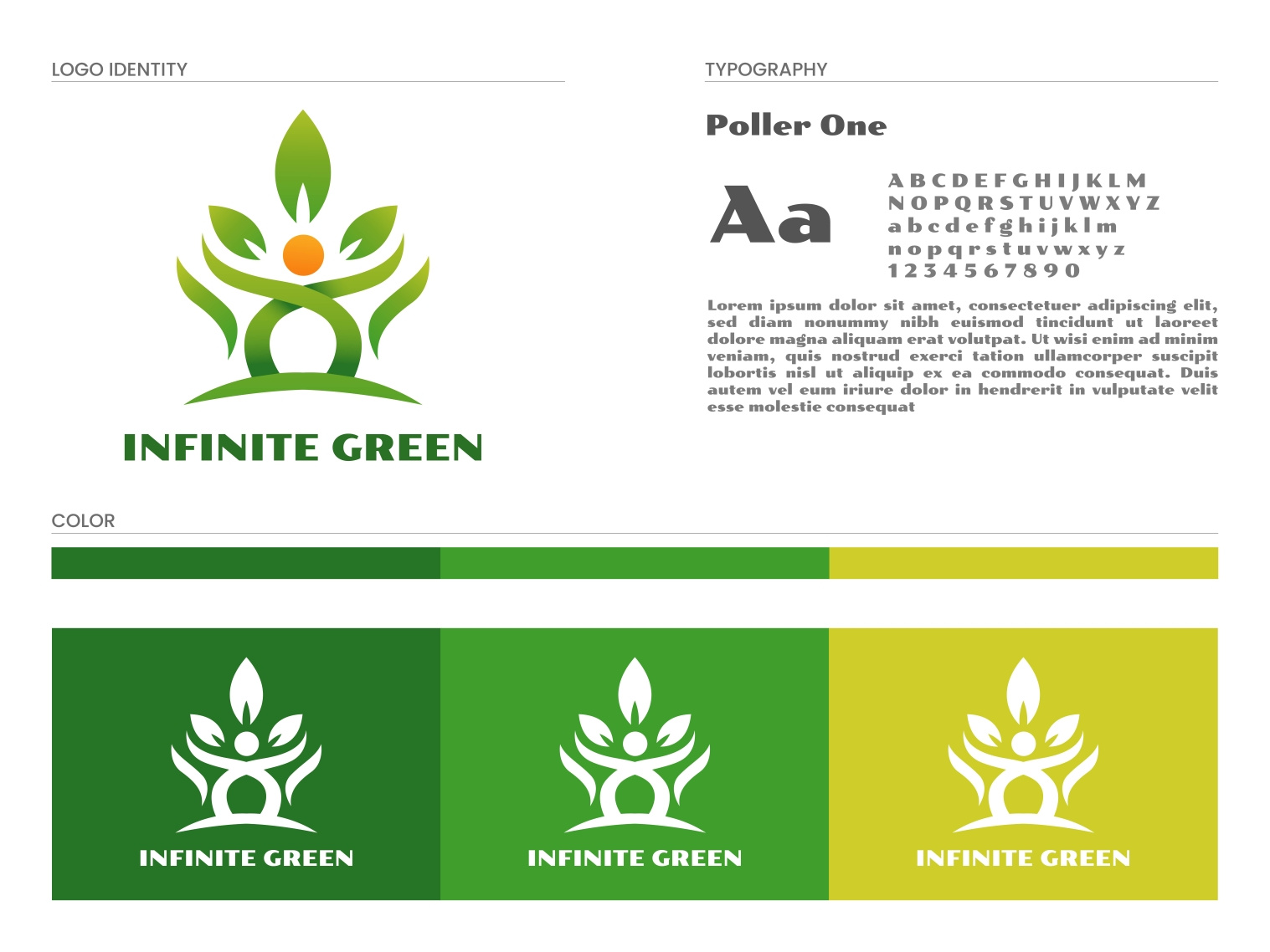 Infinite green logo guidelines by Coretan Creative on Dribbble