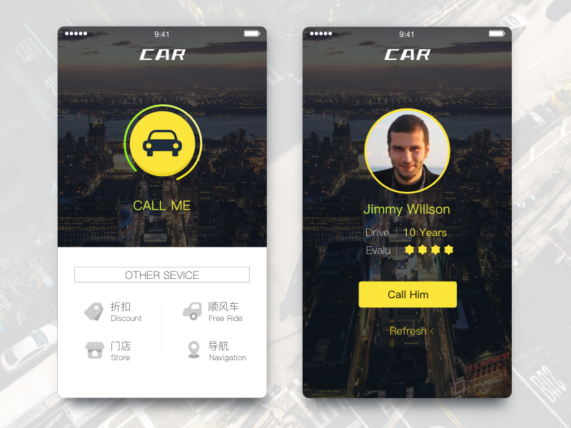 Call a Car by chamon on Dribbble