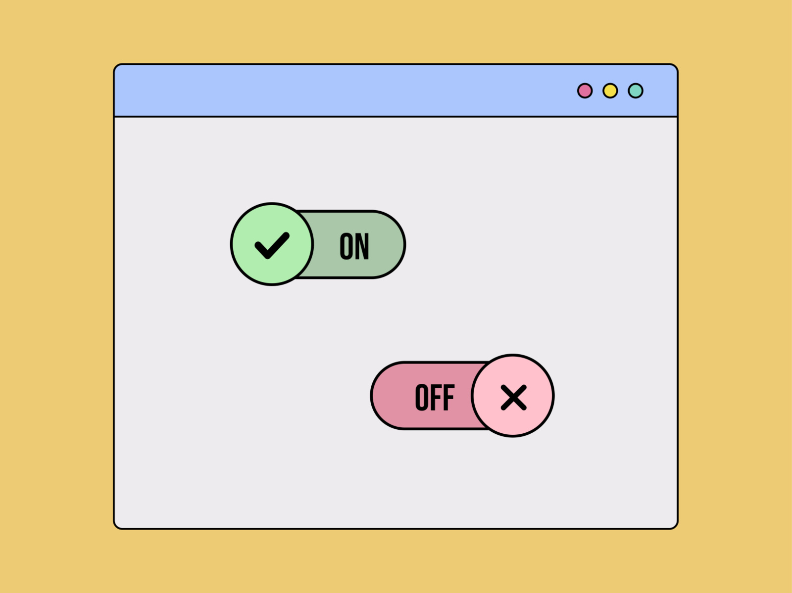 DAILY UI 015 - On/Off Switch by Amanda Almeida Matos on Dribbble