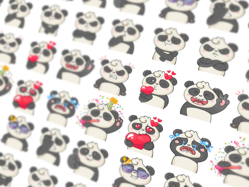 Panda Stickers by Yulia Sokolova on Dribbble