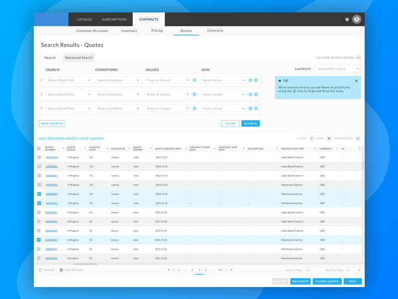 Enterprise UI by Corey Groce on Dribbble