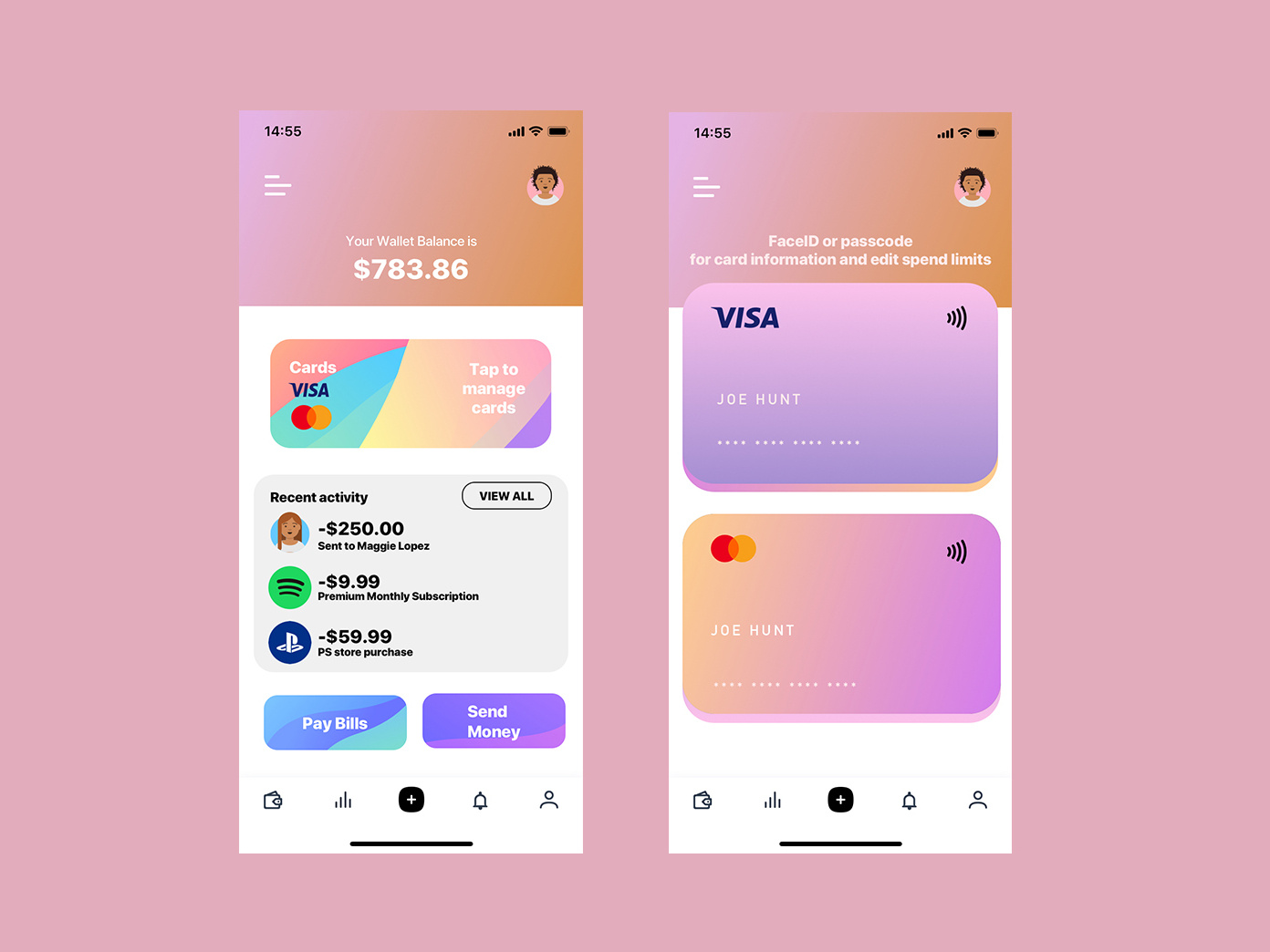 Wallet app design by Audu Martin on Dribbble