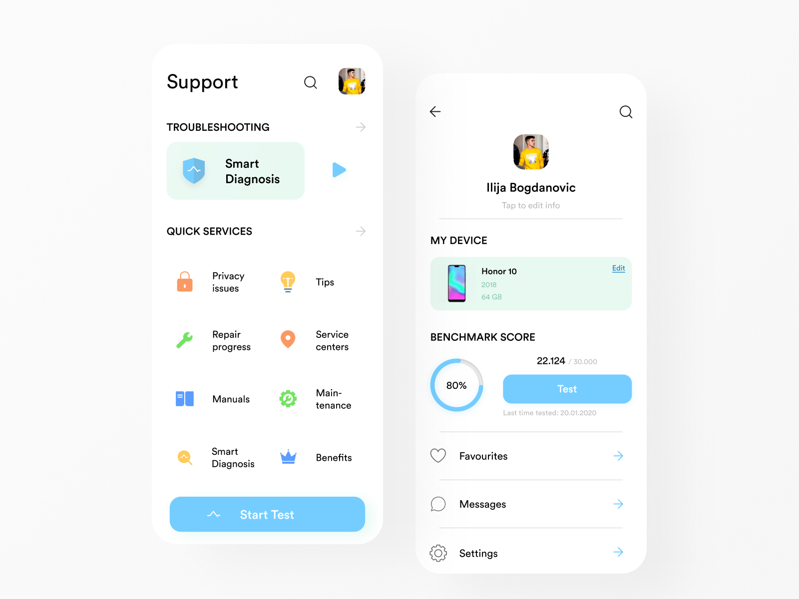 Phone Support UI by Ilija 🔥 on Dribbble