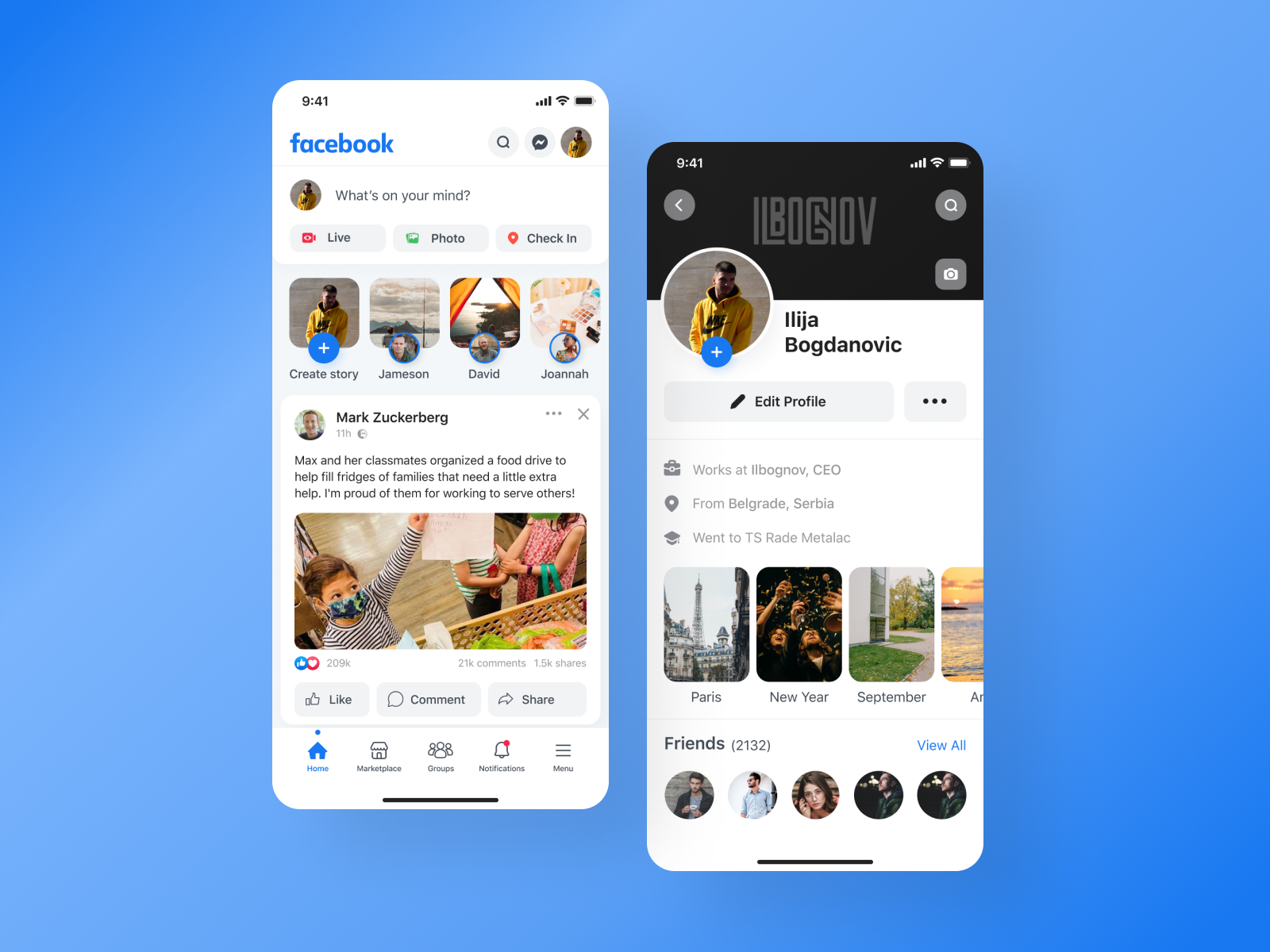 Facebook App Redesign by Ilija 🔥 on Dribbble
