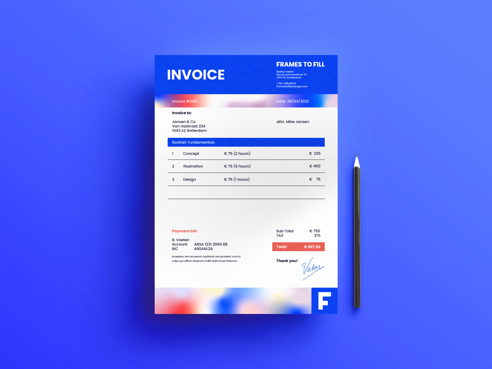 Invoice by Bobby Voeten on Dribbble