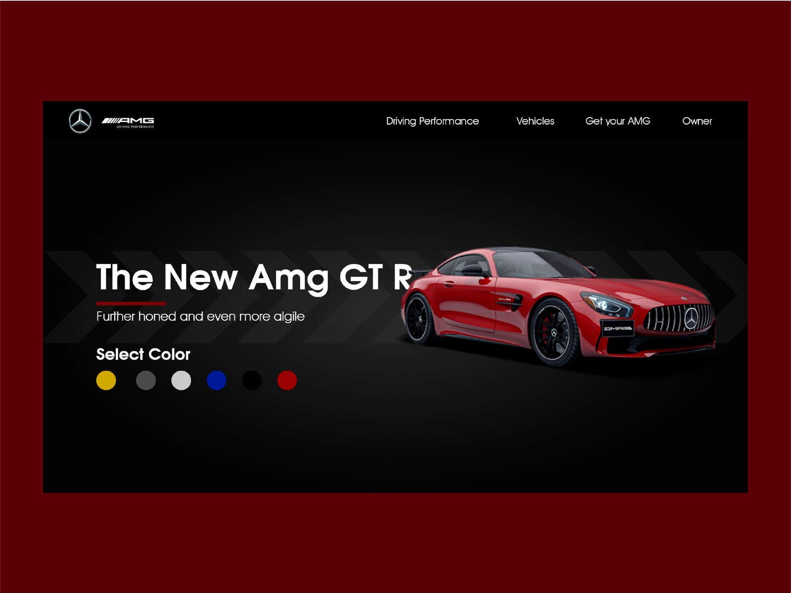 Mercedes AMG GT R Home Page by mehdi alibeyli on Dribbble