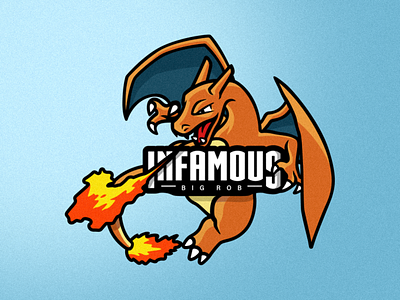 Charizard Illustration Logo by Elmrichdesign on Dribbble