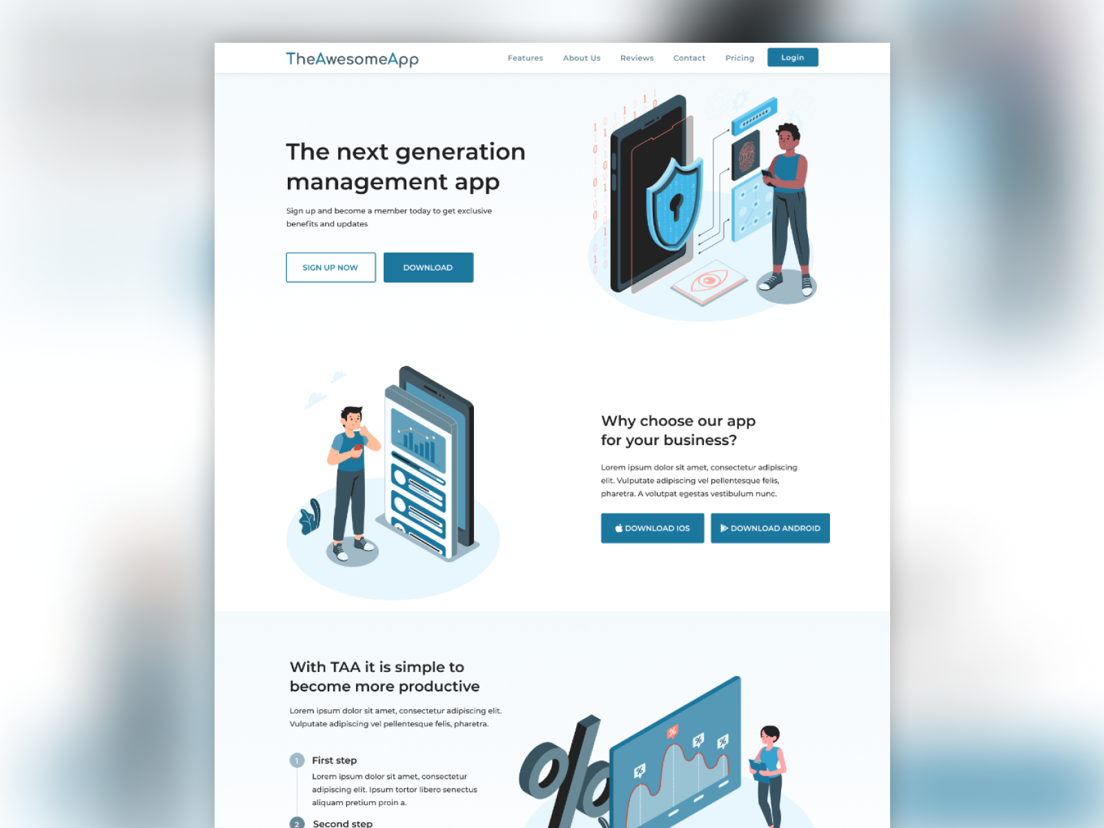 The Awesome App Landing Page by Luciana Tiemi Caraça on Dribbble