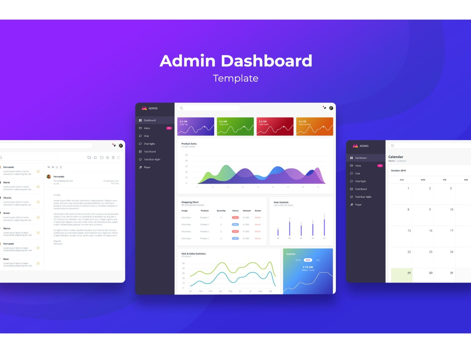 Admin dashboard template