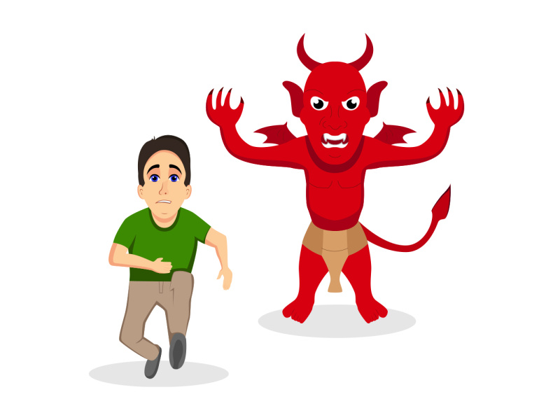 Illustration- Monster Chasing by FoxDesigner on Dribbble