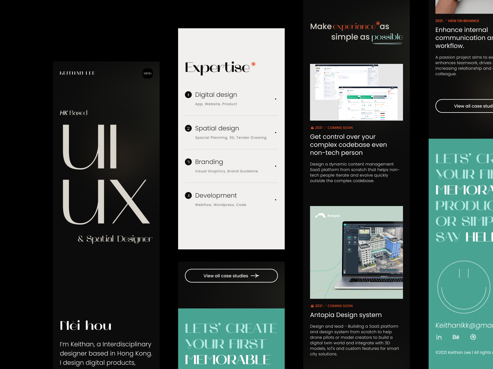 Personal website - mobile view by Keithan Lee on Dribbble