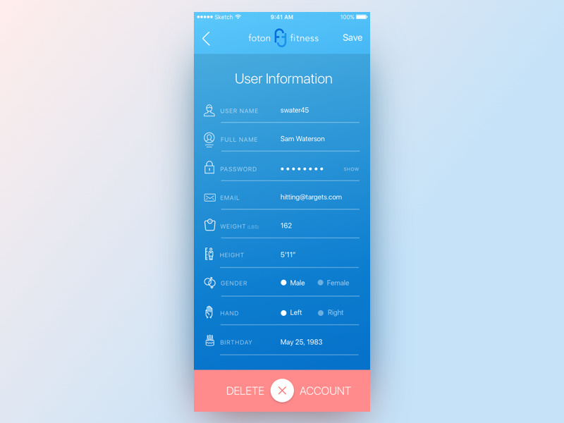 User Account by Cliff Davis on Dribbble