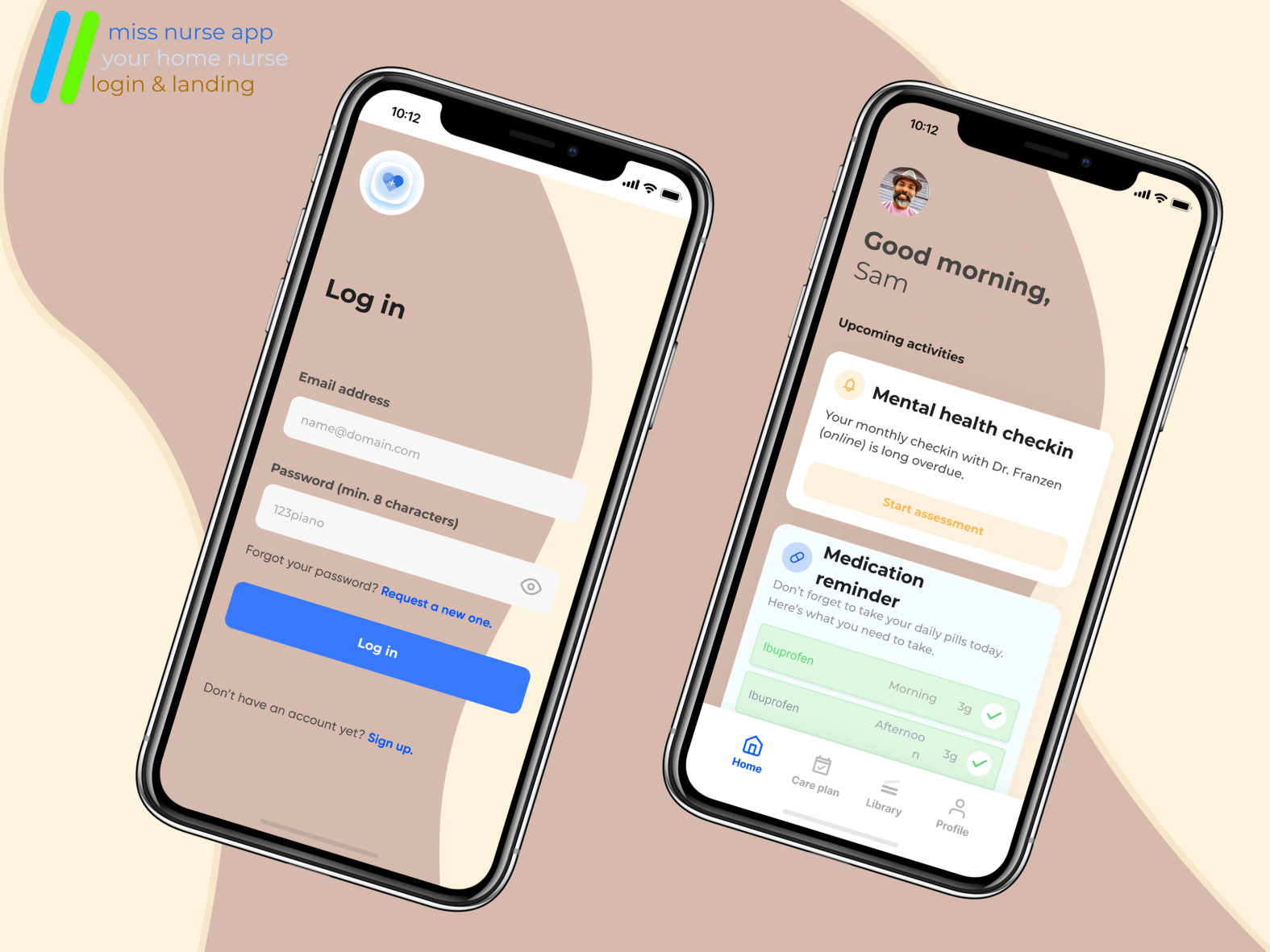 miss nurse - home nurse app - login and landing by Sameera Thilakasiri ...