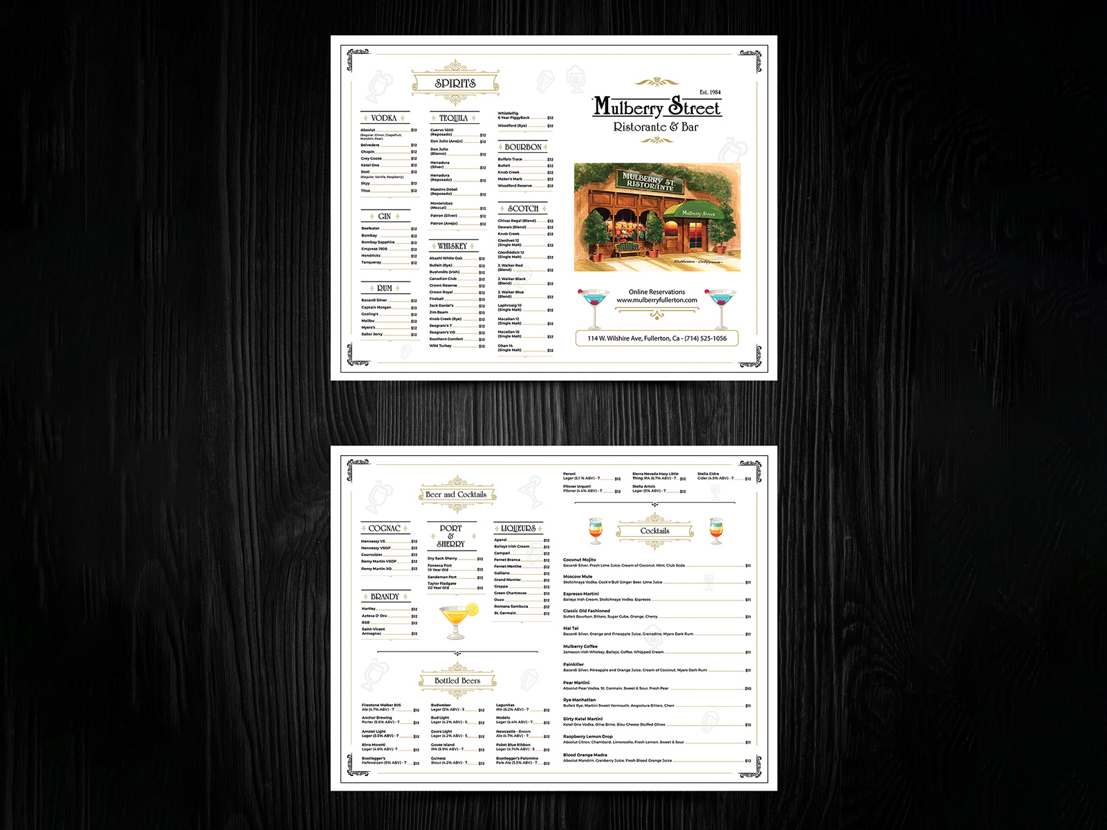 Mulberry Street Menu Card Design by Yummy Menus on Dribbble