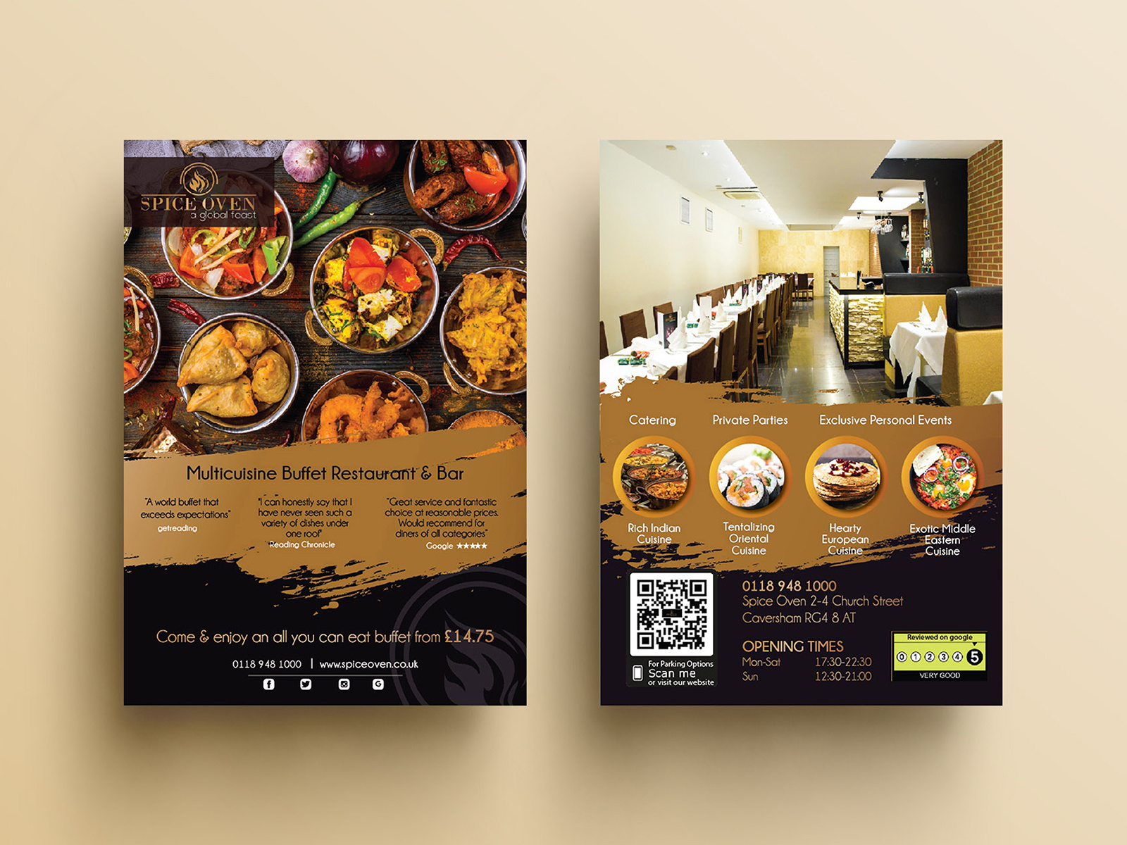 Spice Oven Menu Card by Yummy Menus on Dribbble