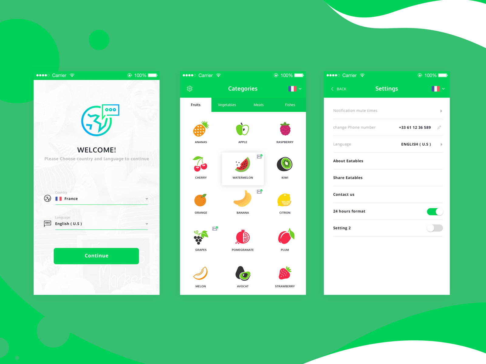 Eatables market app by Eslam Khalil on Dribbble