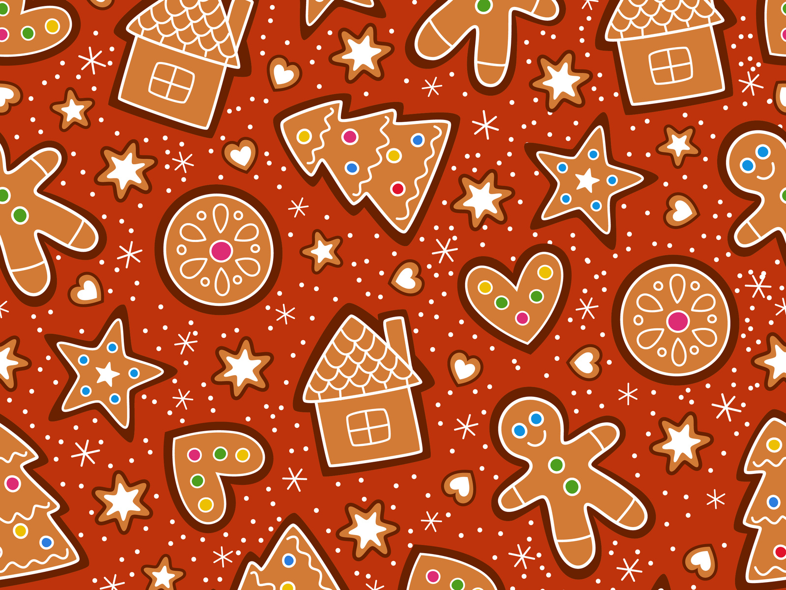 Doodle Gingerbread Pattern by Iren Barsuk on Dribbble