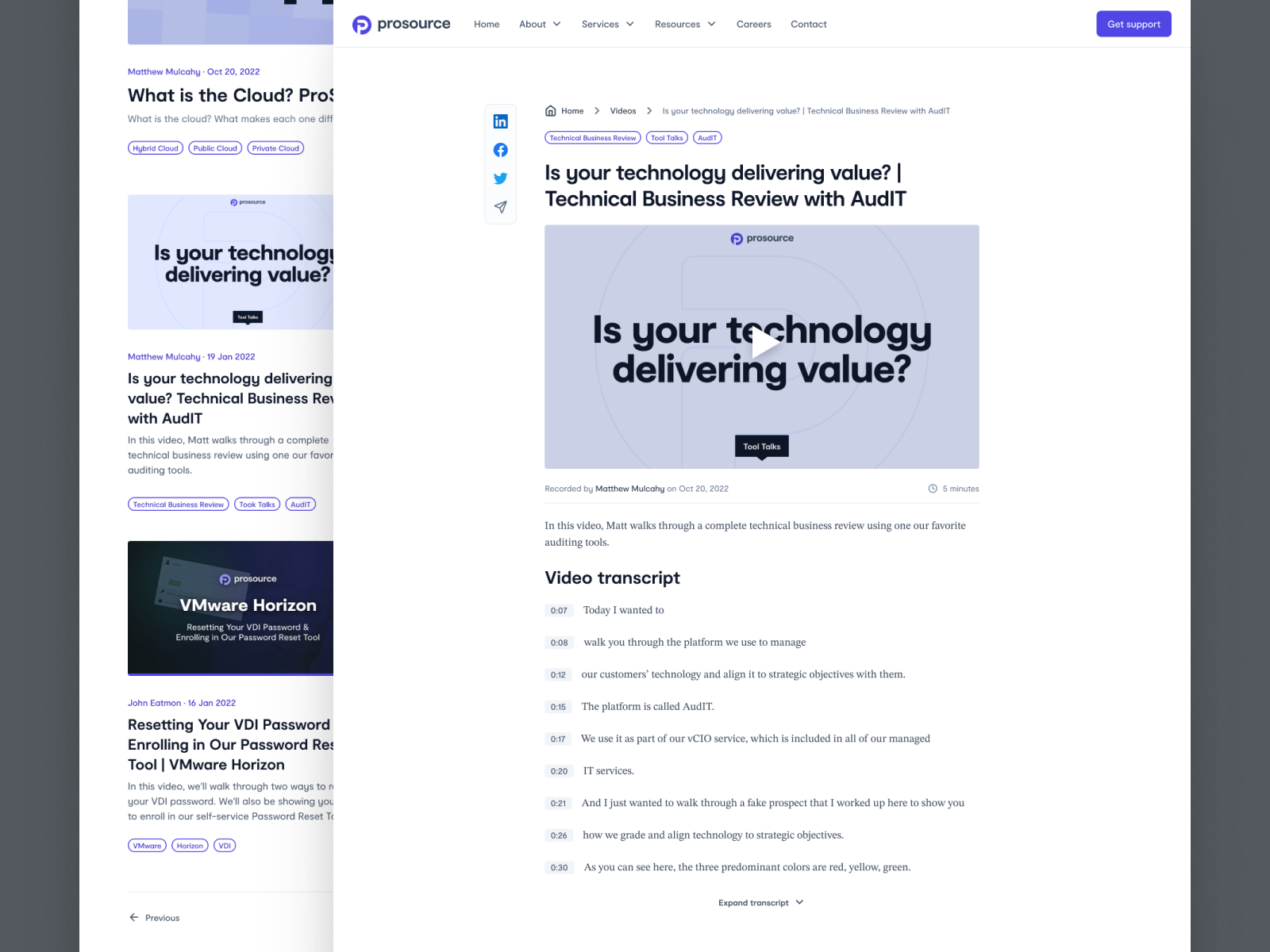 ProSource Website — Video Library Concept 01 by John Eatmon on Dribbble