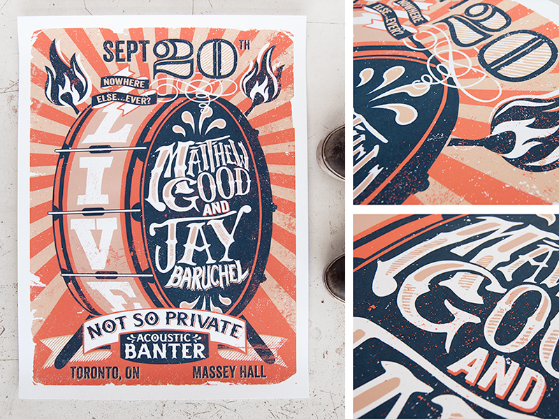 Matthew Good and Jay Baruchel show poster by Derek Broad on Dribbble