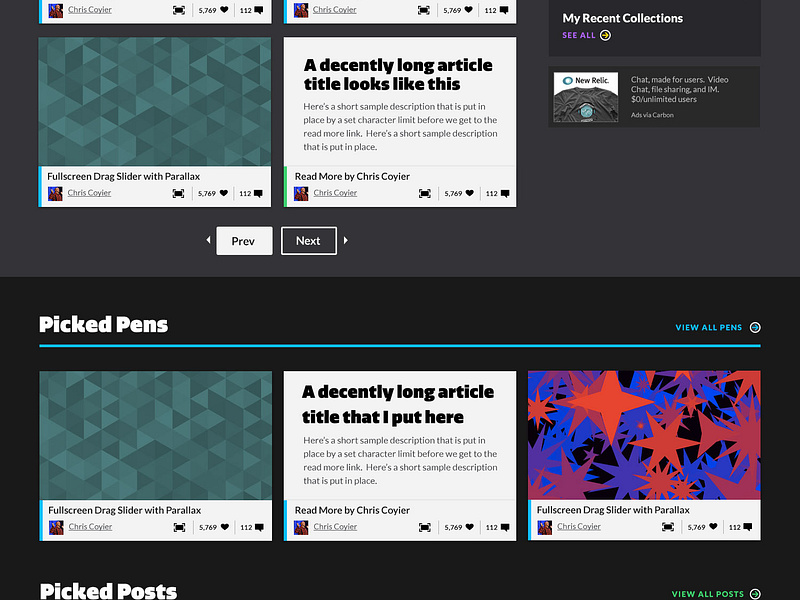 CodePen Homepage by Jeremy Loyd for Sparkbox on Dribbble