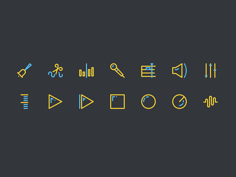 Sound editing icons by Epic Coders 🚀 on Dribbble