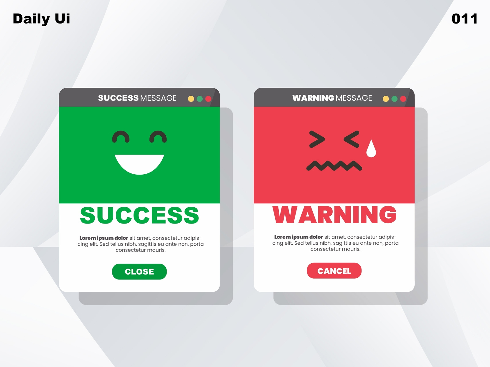 Flash Message - Daily Ui - 011 by Vatsal Trivedi on Dribbble