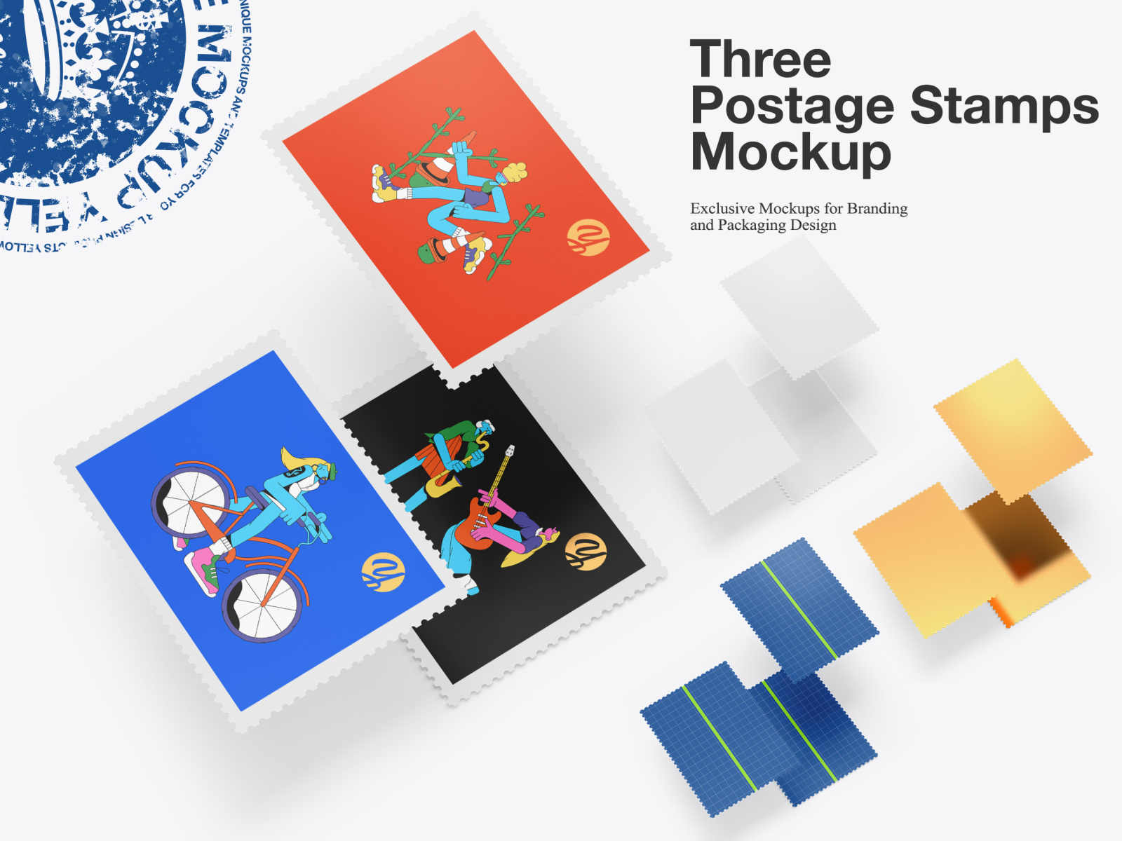 Three Postage Stamps Mockup by Aleksander Hlubokyi on Dribbble