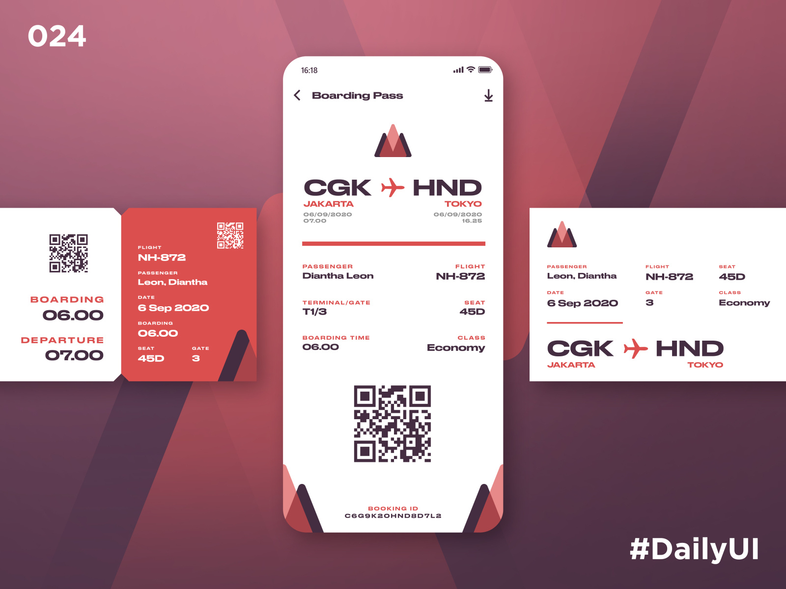 Daily UI 24 - Boarding Pass by Steven Hans on Dribbble