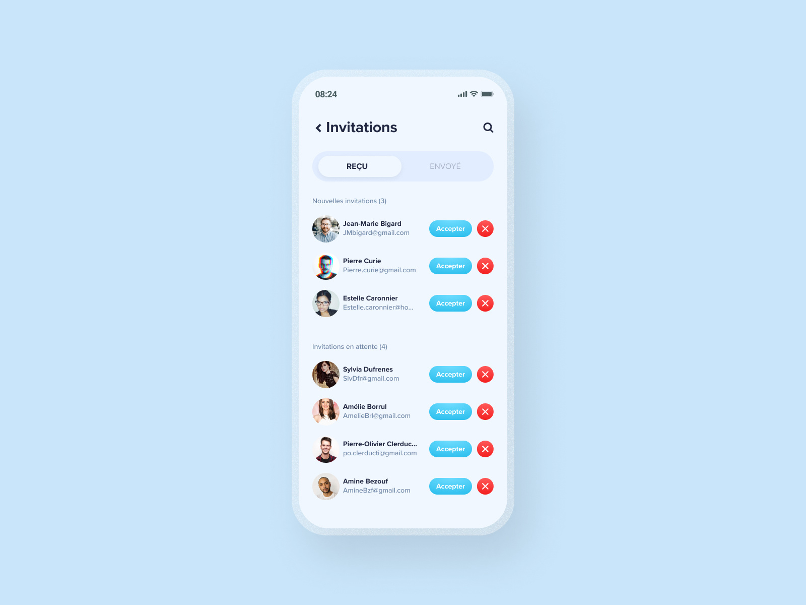 Daily UI #78 - Pending invitation by Pierre Doussot on Dribbble